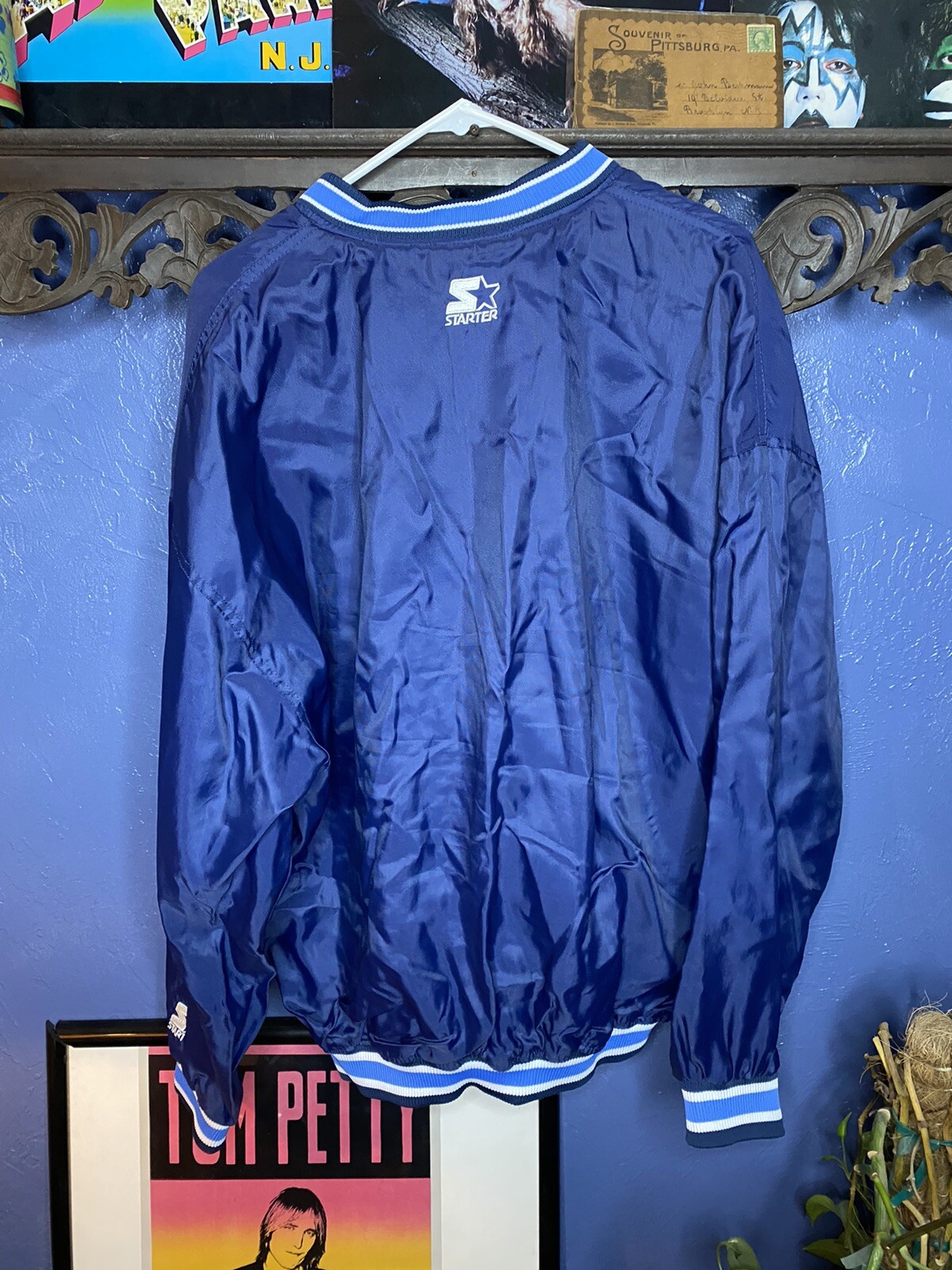Vintage Starter Windbreaker Jacket Blue Mens XL Preow… - Gem