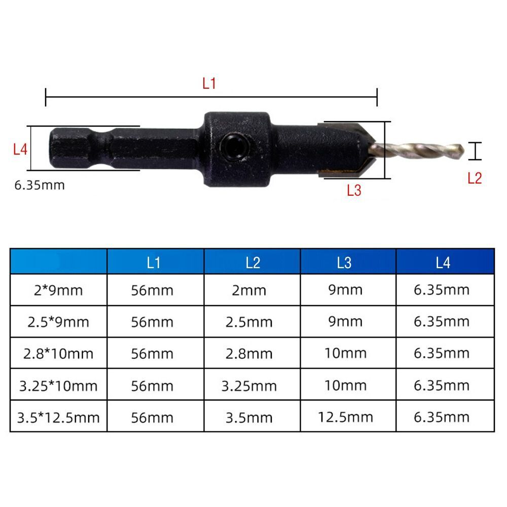 Adjustable Woodworking Drill Bit Pointed Head Hex Shank Drill Wood | eBay
