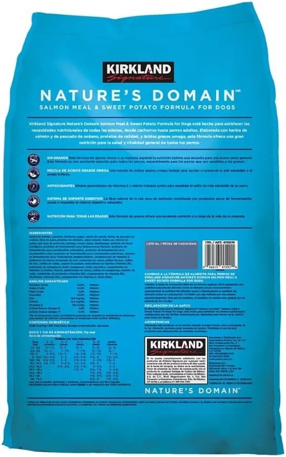 Kirkland Signature Nature's Domain Salmon & Sweet Potato Formula Dog ...