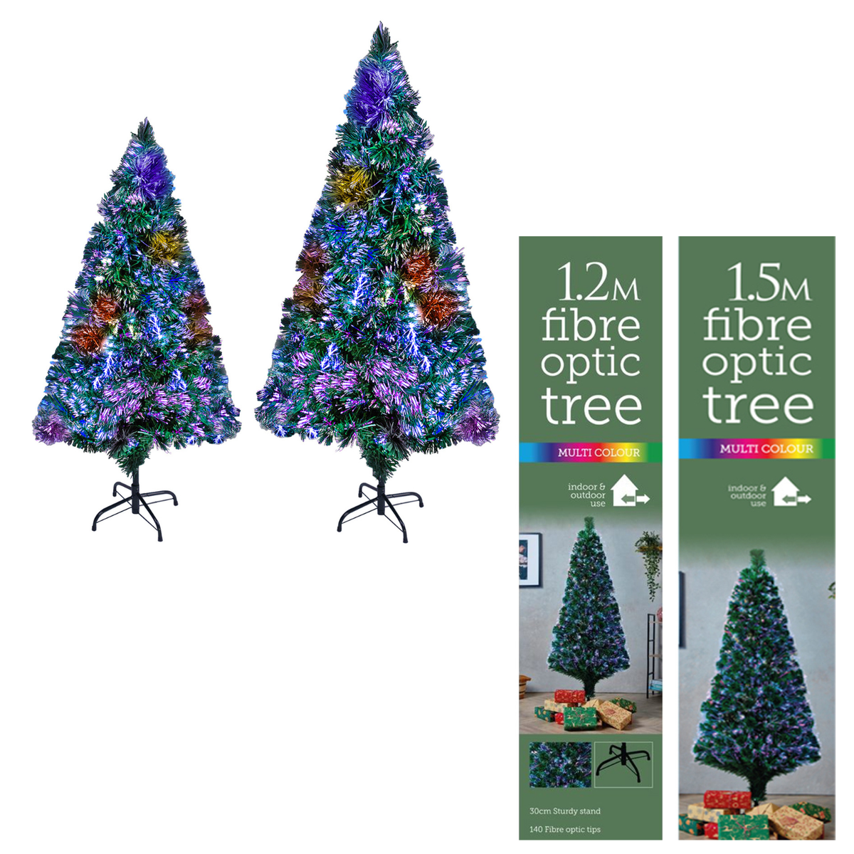 Lighted Tree In A Stand 1.5m Christmas Tree With Built In LED Lights