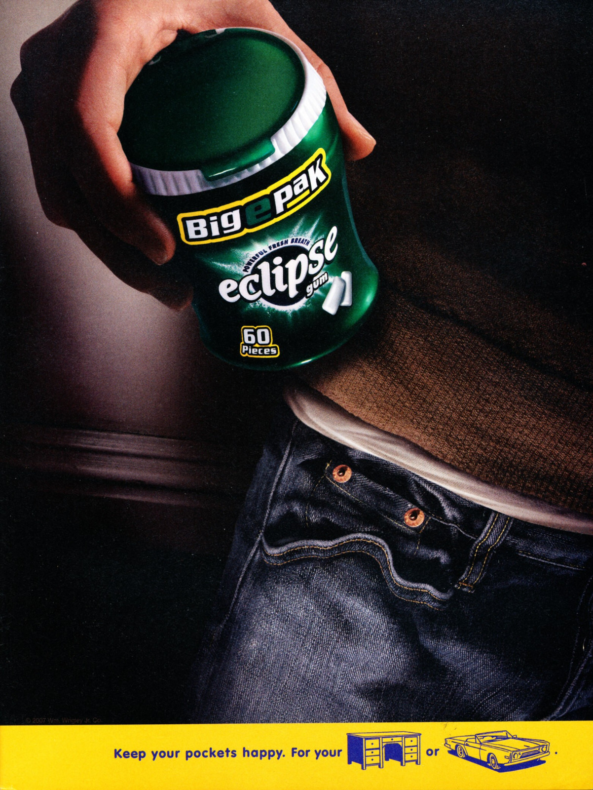 ECLIPSE GUM AD #15 MAGAZINE promo AD 2007 KEEP YOUR PACKETS HAPPY | eBay