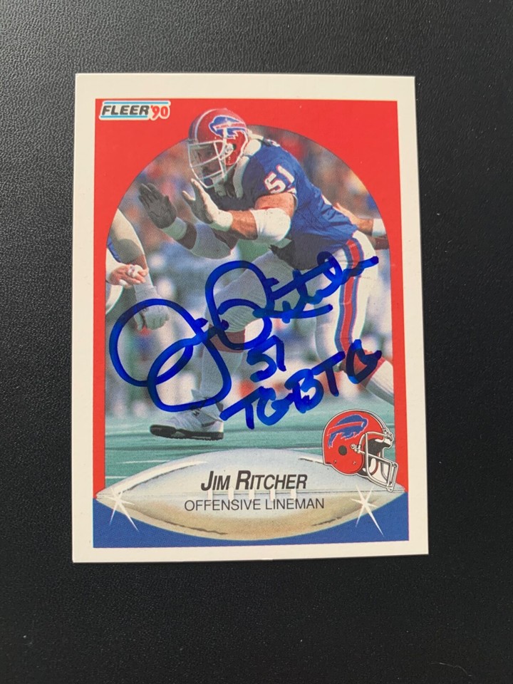Jim Ritcher Signed 1990 Fleer #120 Rookie Card Buffalo Bills Autograph ...