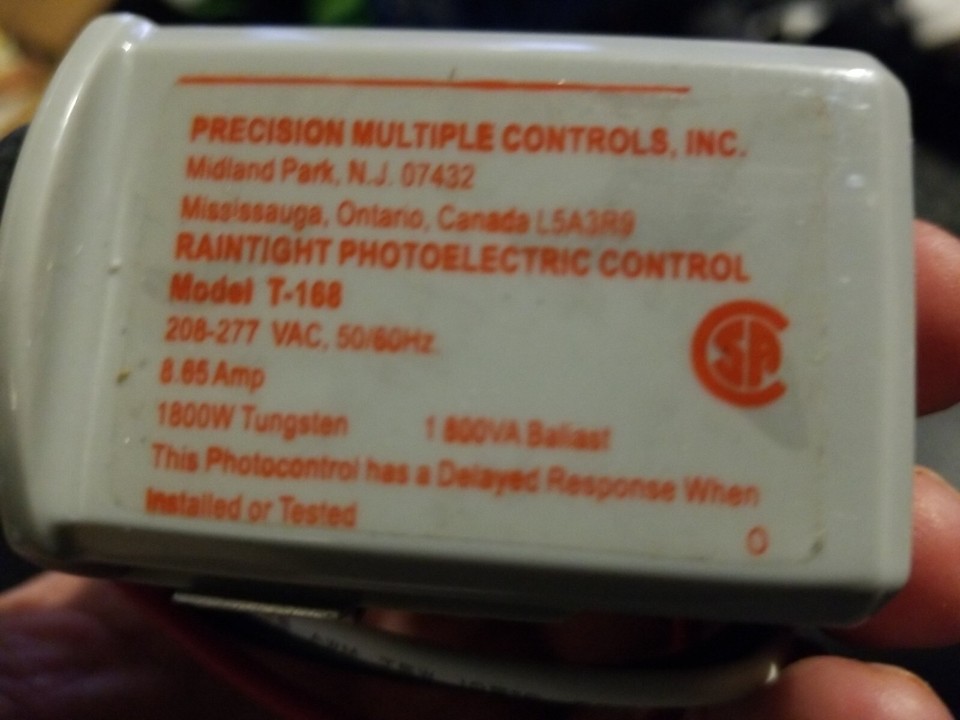 Precision T168 Photoelectric Control 208-277VAC 1800W Tungsten 1100VA ...