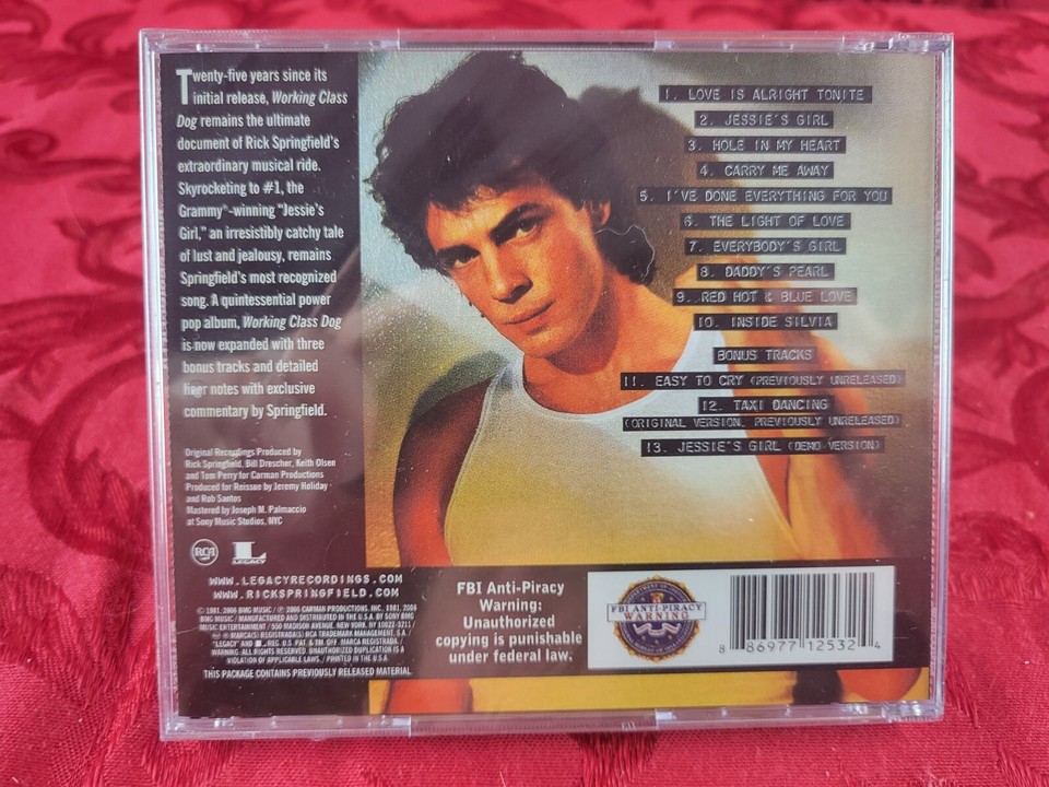 Rick Springfield - WORKING CLASS DOG (2006) RCA/Legacy, 25th ...