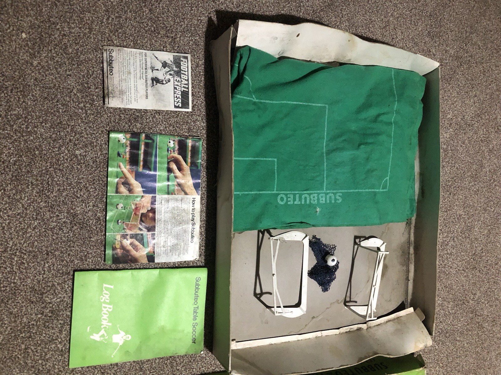 Vintage Subbuteo Boxed Game With Goals And Paper Work Circa 1970’s ...