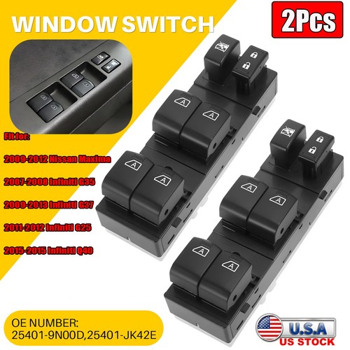 2x Master Power Window Control Switch Driver Left Side For 2009-12 ...