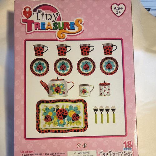 Tiny Treasures 18 pc Ladybug Tea Party Set Red Pretend Play | eBay