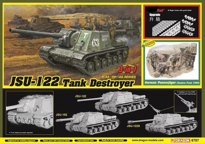 Dragon 6787 1/35 JSU-122 Tank Destroyer 3 in 1 (JSU-122, JSU-122S or ...