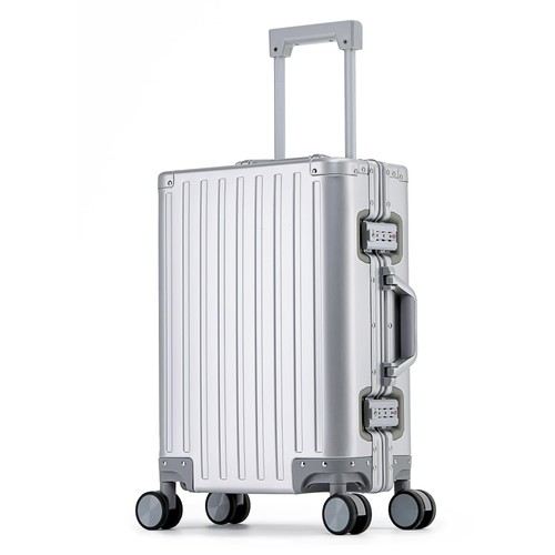 100% Aluminium Alloy Suitcase, 24 Inch Large All Aluminum Suitcase with ...