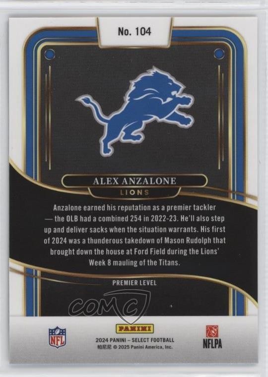 2024 Panini Select Premier Level Alex Anzalone #104 1a4q | eBay