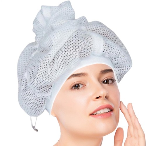 Net Plopping Cap For Drying Curly Hair With Drawstring Large Shower Cap ...