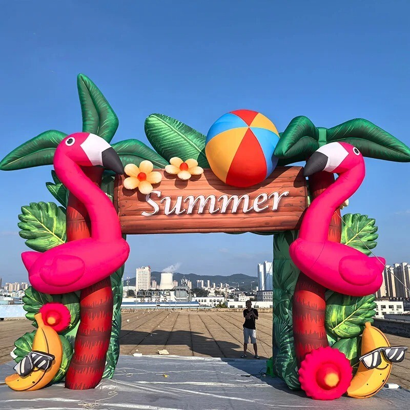 Outdoor Advertising Summer Party Inflatable Animal Entrance Flamingo ...