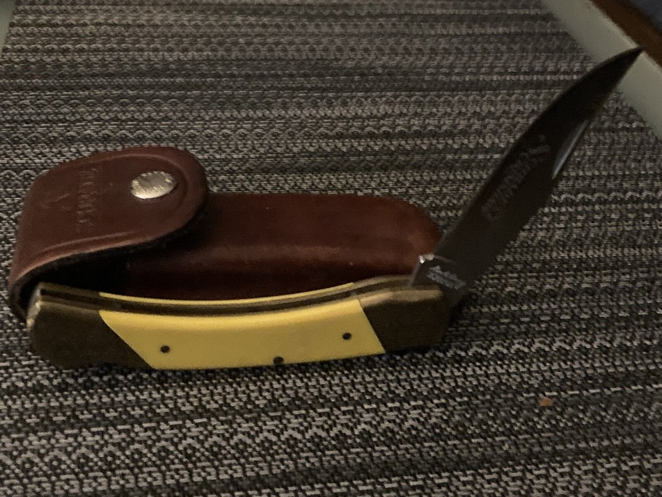 Schrade Uncle Henry Crenshaw Folding Lock blade Knife & Sheath Plain ...