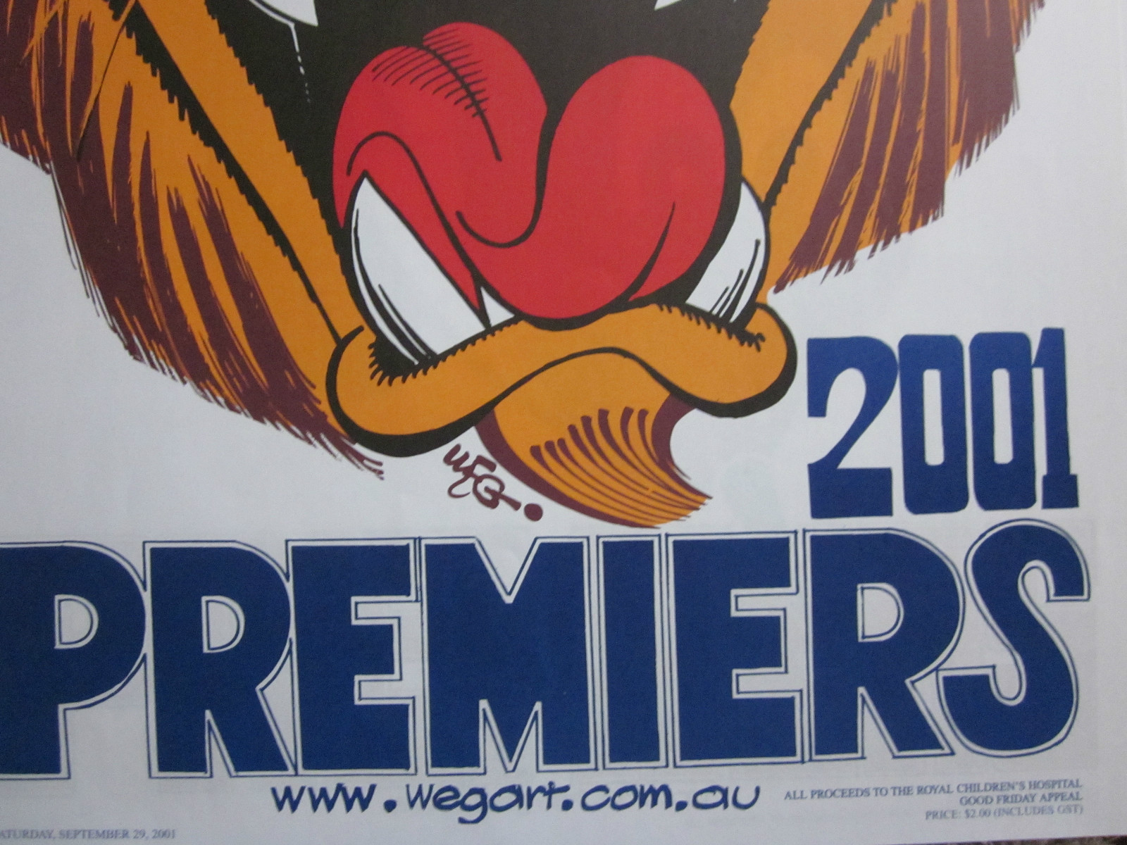 BRISBANE LIONS 2001 HERALD SUN AFL PREMIERS ORIGINAL WEG POSTER | eBay