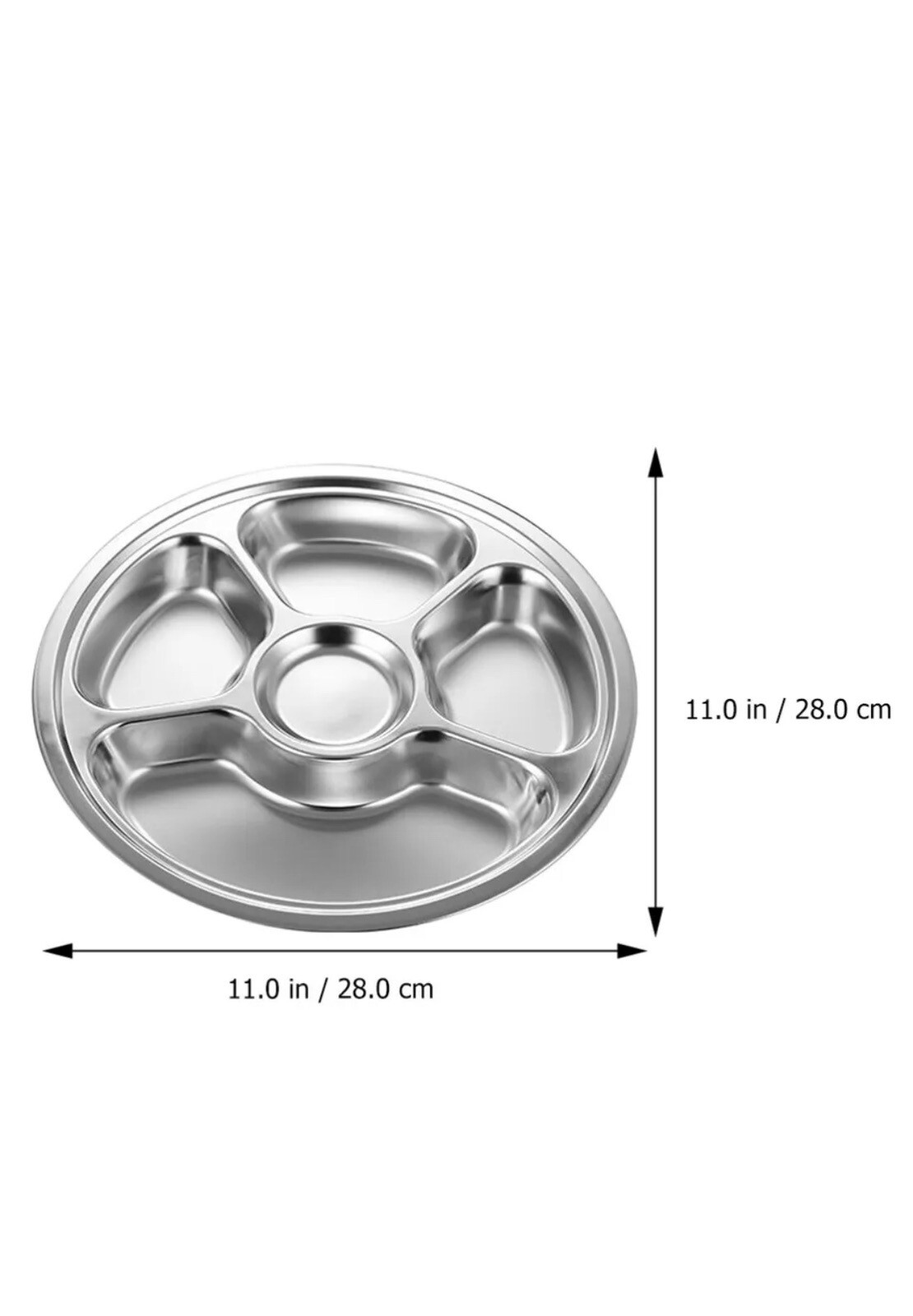 Food Plate Container Stainless Steel Grid Dinner Plates Containers With ...