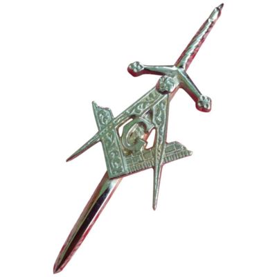 H.M Mens Kilt Pin Masonic Sword Chrome Finish/Highland Kilt Pin Masonic ...
