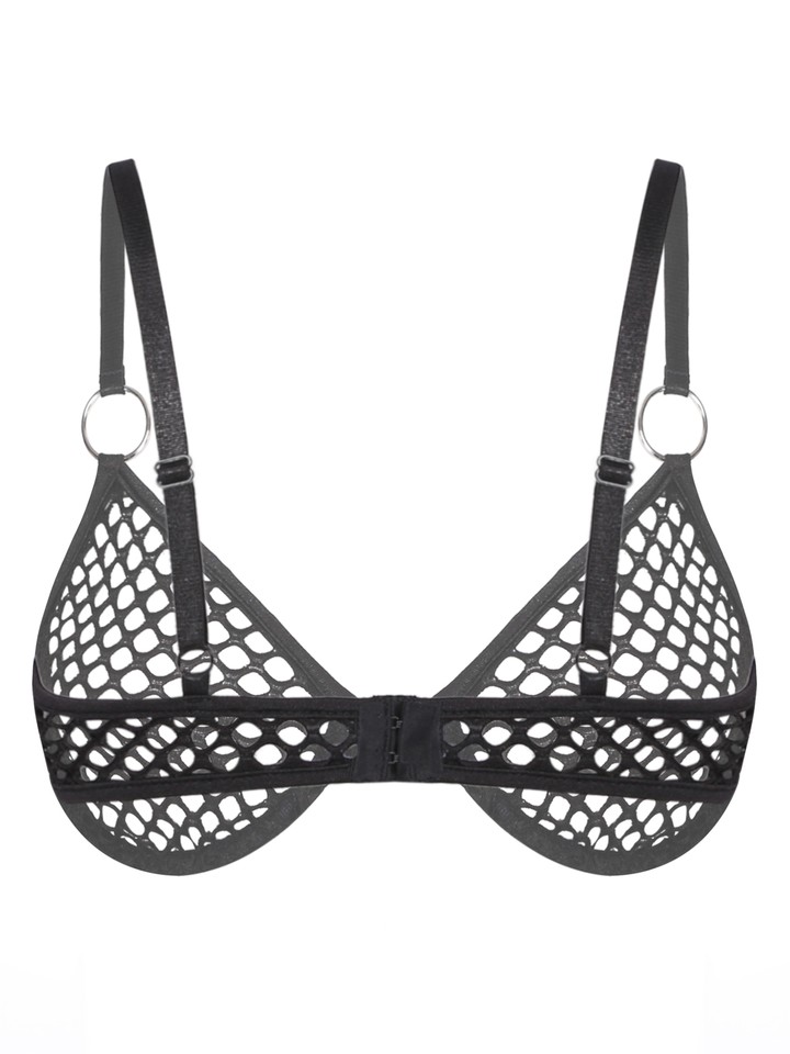 Women's See Through Bra Sheer Mesh Bra Fishnet Bralette Lingerie ...