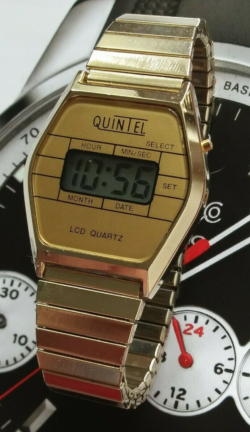 VINTAGE 1980S QUINTEL DIGITAL QUARTZ DAY DATE WRIST WATCH | eBay