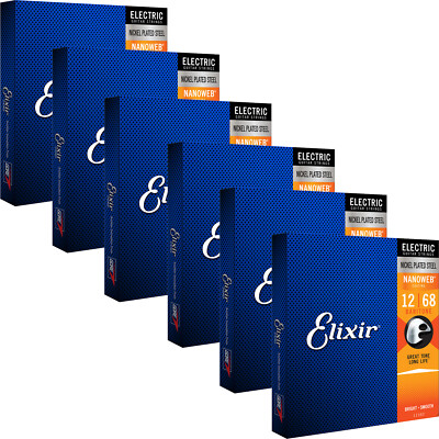 6 Sets Elixir 12302 NANOWEB Baritone Electric Guitar Strings 12-68 | eBay