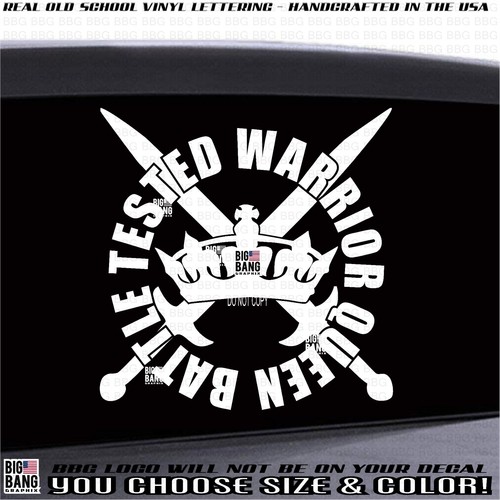 Warrior Queen Decal Sticker BATTLE TESTED Strong Woman Soldier Veteran ...