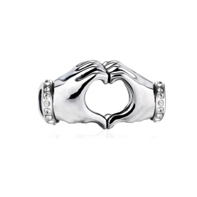 Heart Hands Charm 925 Sterling Silver Charm for Bracelet Necklace | eBay
