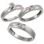Sterling Silver .062 ct Genuine Diamond Trio His & Hers Wedding Band ...