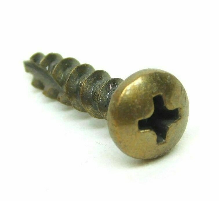 COARSE WOOD 100-1000 #8 X 3/4" ANTIQUE BRASS BROWN PAN HEAD PHILLIPS ...