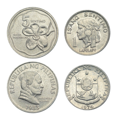 World Coins Lot – 2 Coins from Philippines, 1 Sentimo, 5 Sentimos 🇵🇭 🌟 ...