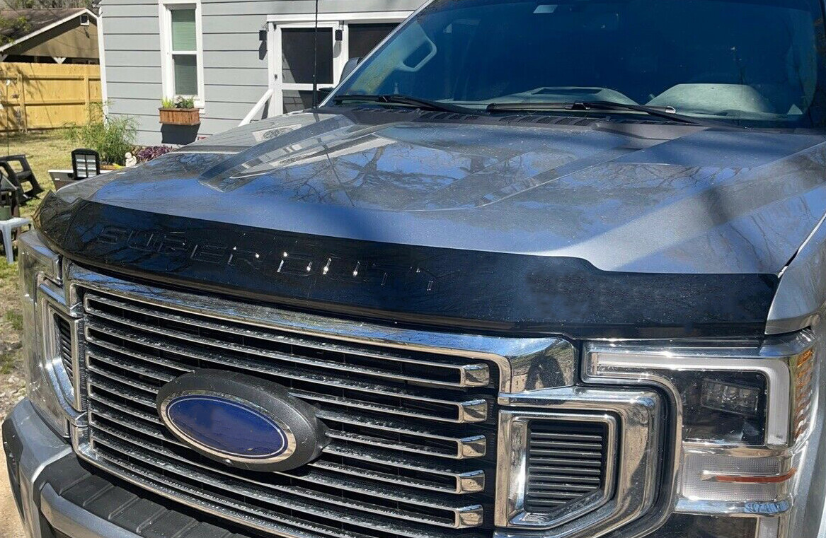 For 2017-2022 F250 F350 Super Duty Ford Black Lexan Hood Deflector Bug ...
