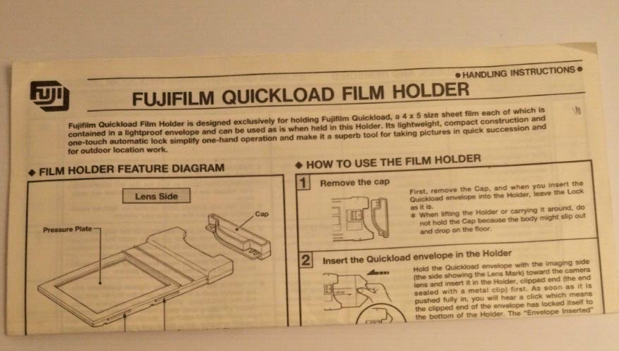 [MINT-] FUJIFILM QUICKLOAD 4X5 FILM HOLDER 5X4 | eBay