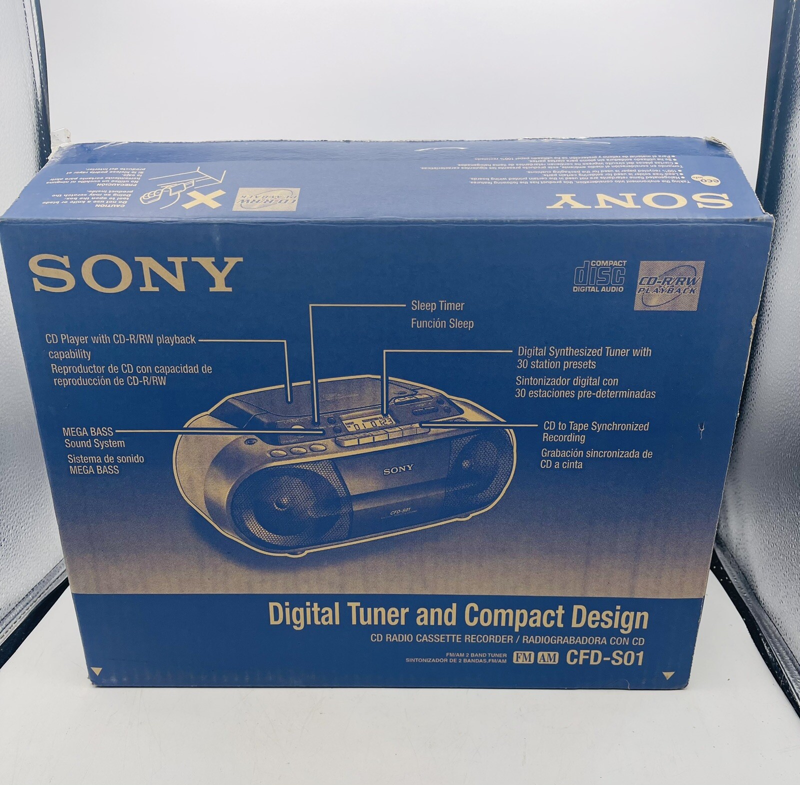 Sony CFD-S01 CD Cassette AM/FM Radio Portable Boombox Stereo Player NEW ...