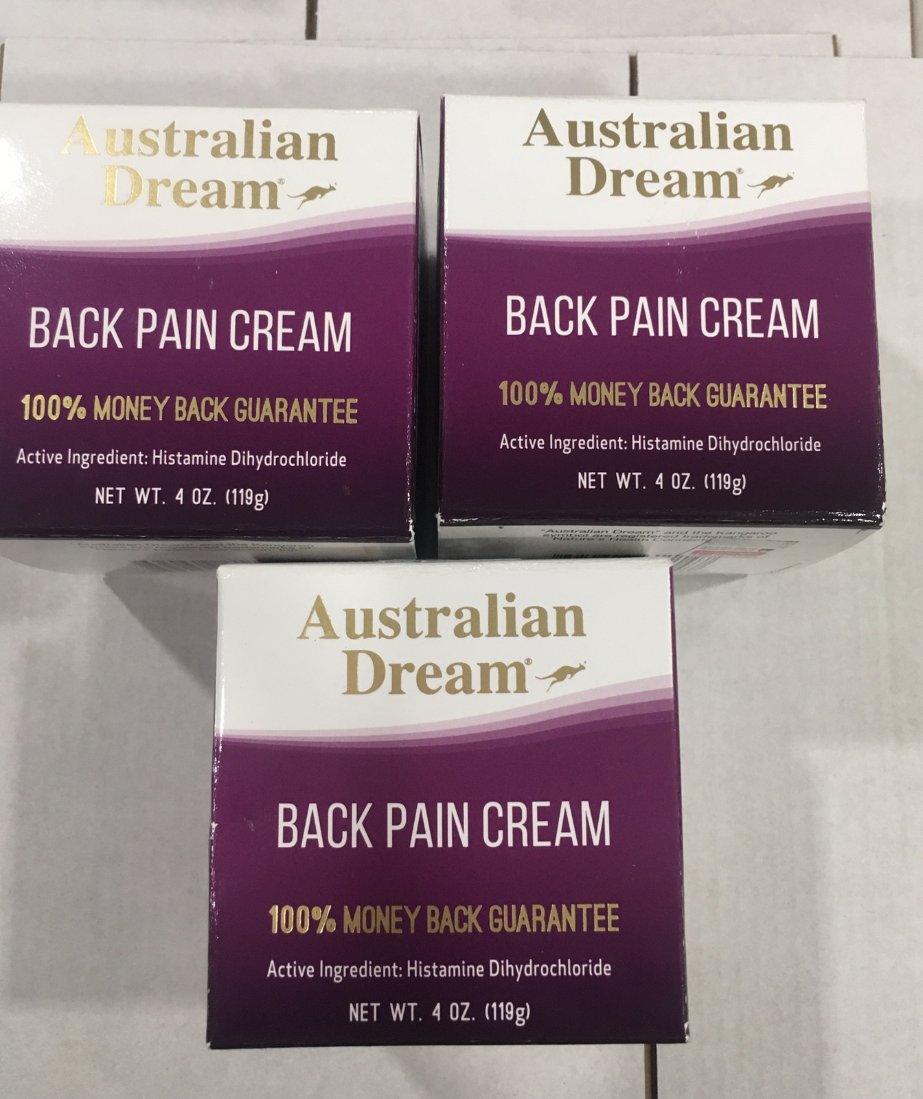 Lot Of (3)~ Australian Dream Back Pain Relief Cream 4oz New Exp 05/25 ...
