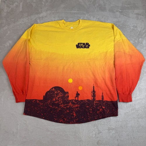Disney Star Wars Tatooine Twin Sunset Spirit Jersey Shirt Mens L Yellow ...