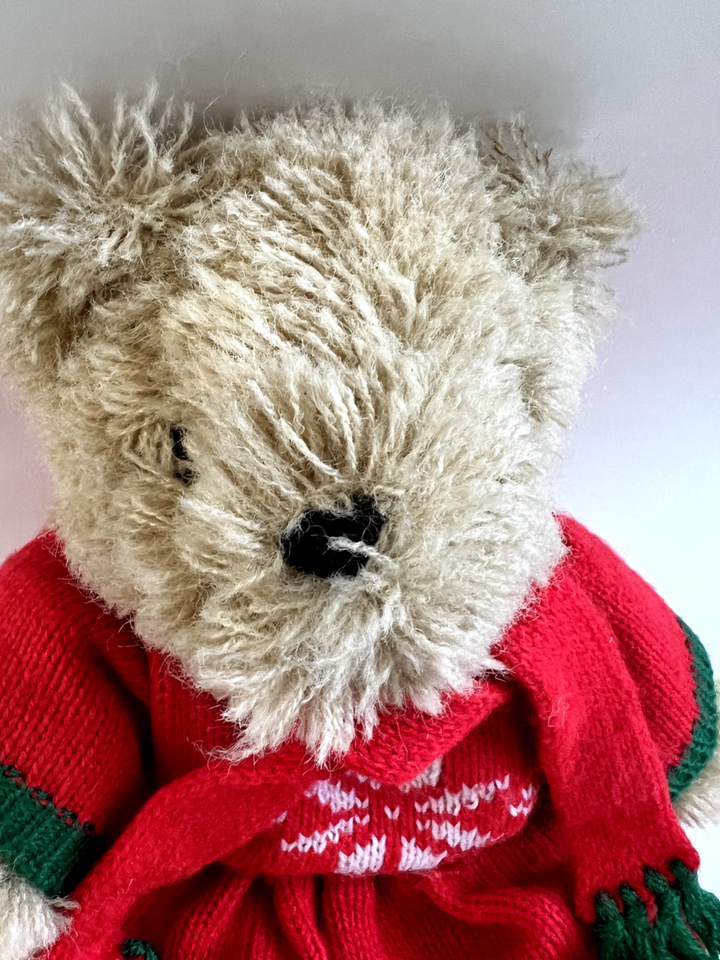 Mary Meyer Teddy Bear Stuffed Animal Plush w/ Red Knitted Sweater Skirt ...