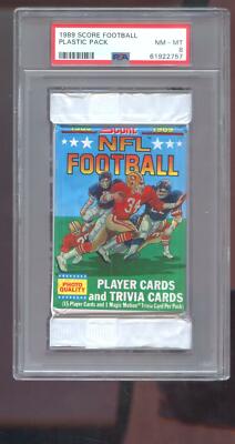 1989 Score Football Card Unopened Wax Pack Graded PSA 8 NFL Barry ...