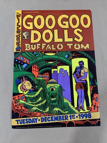 Goo Goo Dolls w/Buffalo Tom 19x13 Concert Poster 1998 Fillmore San ...