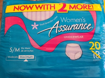 Assurance Womens Underwear Small/Medium 20 Pack Max Absorb New ...