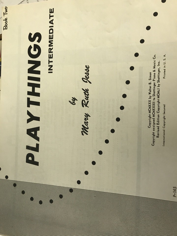 Playthings Book 2 Intermidiate For The Piano By Mary Rjth Jesse | eBay
