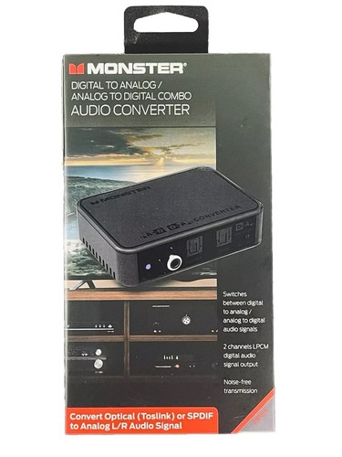 Monster Digital/Analog Audio Converter Optical SPDIF or Toslink Coverts ...