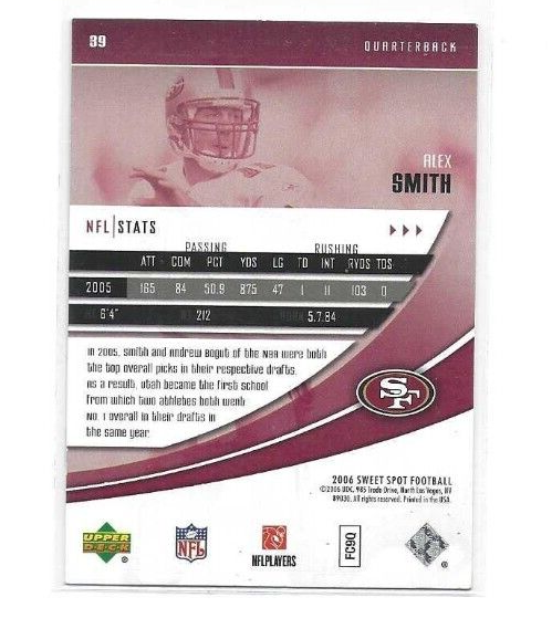 2006 Sweet Spot Football Alex Smith card #39B | eBay