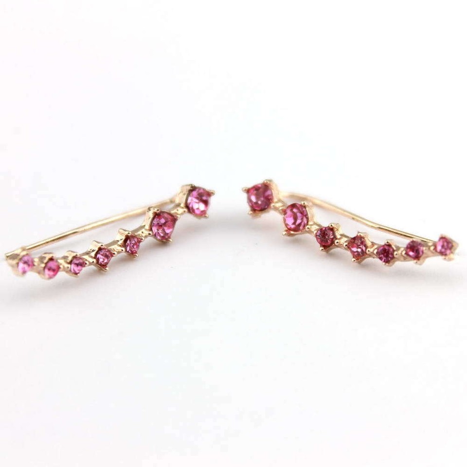 Crystal Bar Ear Climbers Delicate Korea Style Climer Earrings for Women ...
