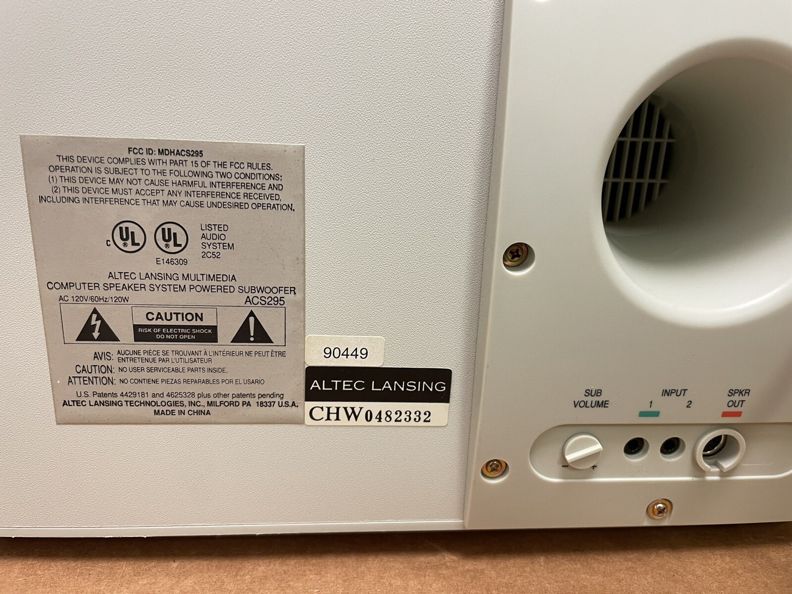 Altec Lansing Multimedia Computer Speaker System with Powered Subwoofer ...