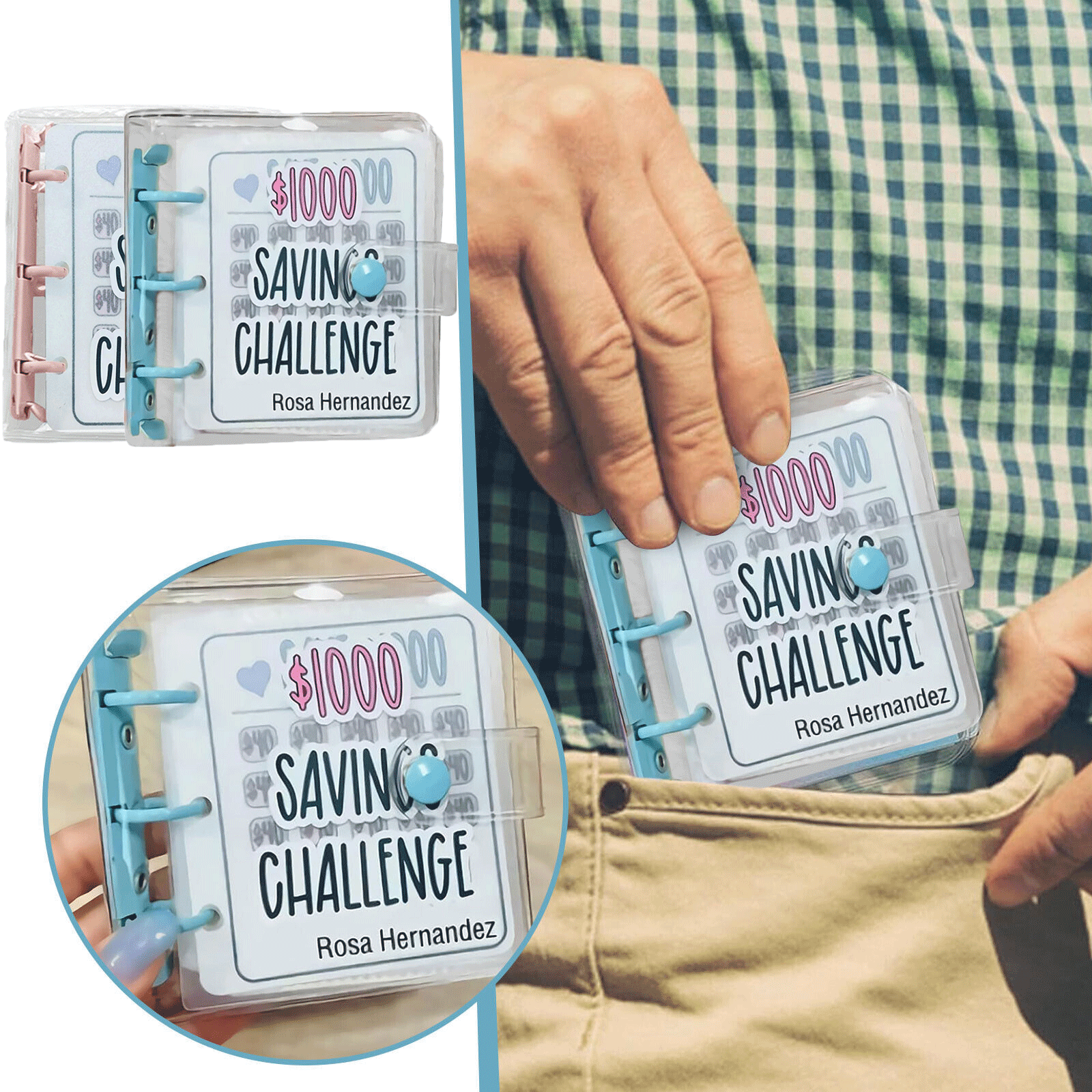 $1000 Mini Savings Challenge Stuffing Savings Challenge Envelope Wallet ...