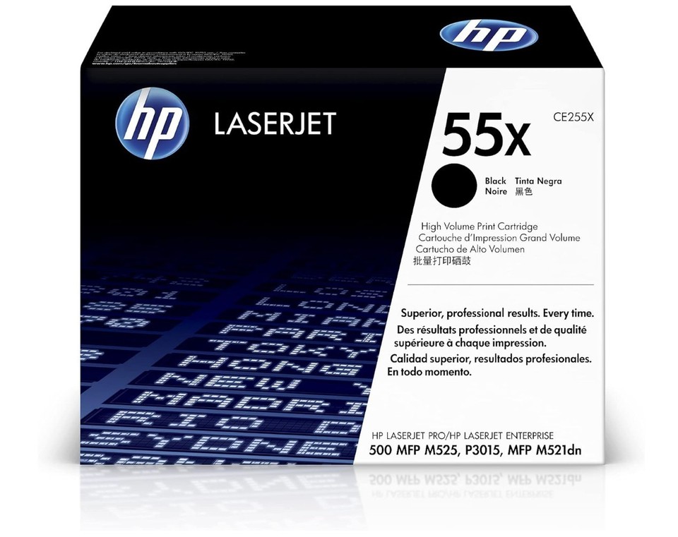 HP 55X (CE255X) Black High Yield Original Toner Cartridge - New ...