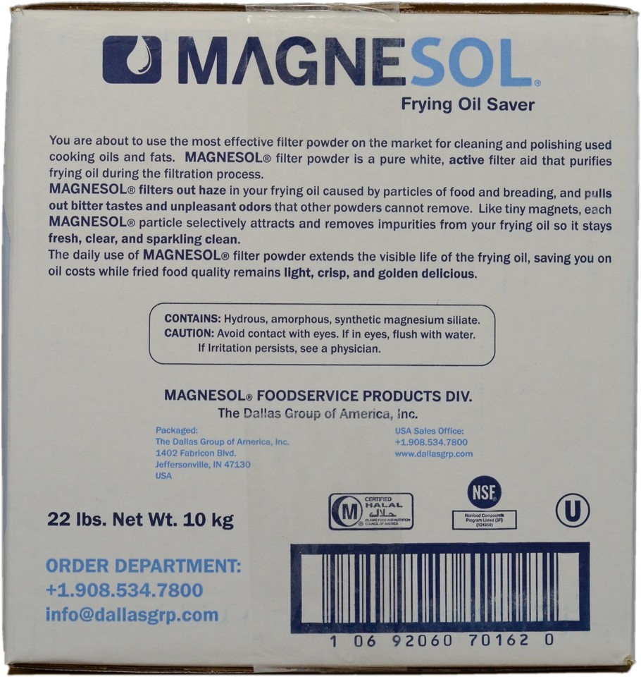22 lb Bulk Box Magnesol XL Frying Oil Saver Filter Powder 748162 by ...