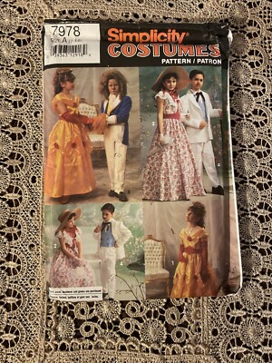 Simplicity #7978 ~ Pattern Beauty & Beast Dress Suit ~ Child 7 8 10 12 ...