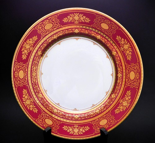 MINTON DINNER PLATE ARGYLE Crimson Red Fine China 27cm H5310 Vintage ...