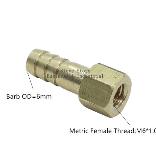 Metric Female Thread M6 M6x1.0 To Barb 6mm 1/4" Hose Adapter Fitting ...