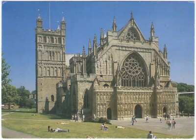 Exeter Cathedral, west front, colour postcard, posted 1990 | eBay UK