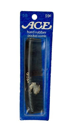 Vintage ACE Hard Rubber Pocket Comb Black # 58 - New in Package - 5" | eBay